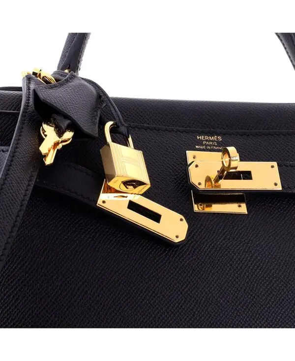 Hermès Kelly 28 Handbag Black Epsom With Gold Hardware