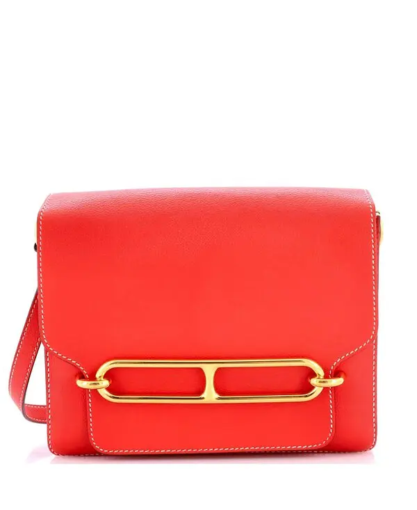 Hermès Roulis Evercolor Leather Crossbody Bag - Red