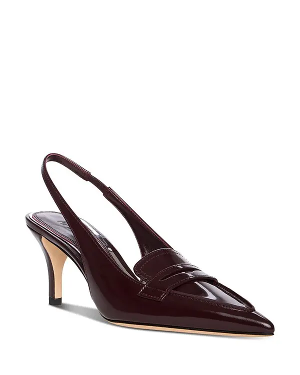 Paige Arlette Patent Leather Slingback Pumps - Bordeaux