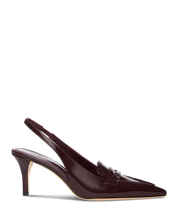 Paige Arlette Patent Leather Slingback Pumps - Bordeaux