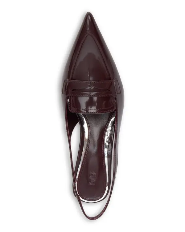 Paige Arlette Patent Leather Slingback Pumps - Bordeaux