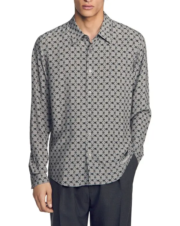 Sandro Catena Chain Print Shirt - Grey