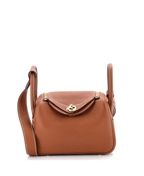 Hermès Lindy Clemence Leather Crossbody - Brown