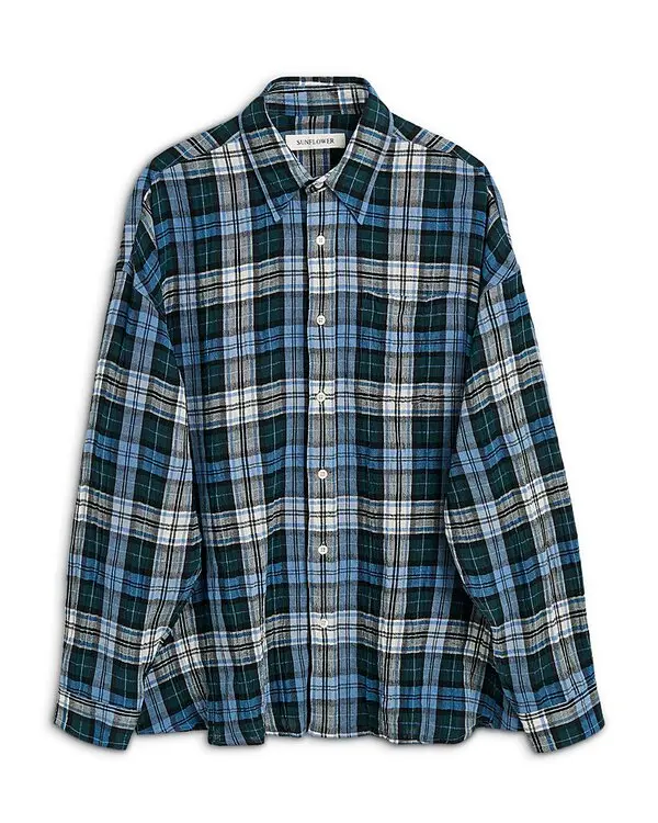 SUNFLOWER Slightly Box Woven Plaid Stable Shirt