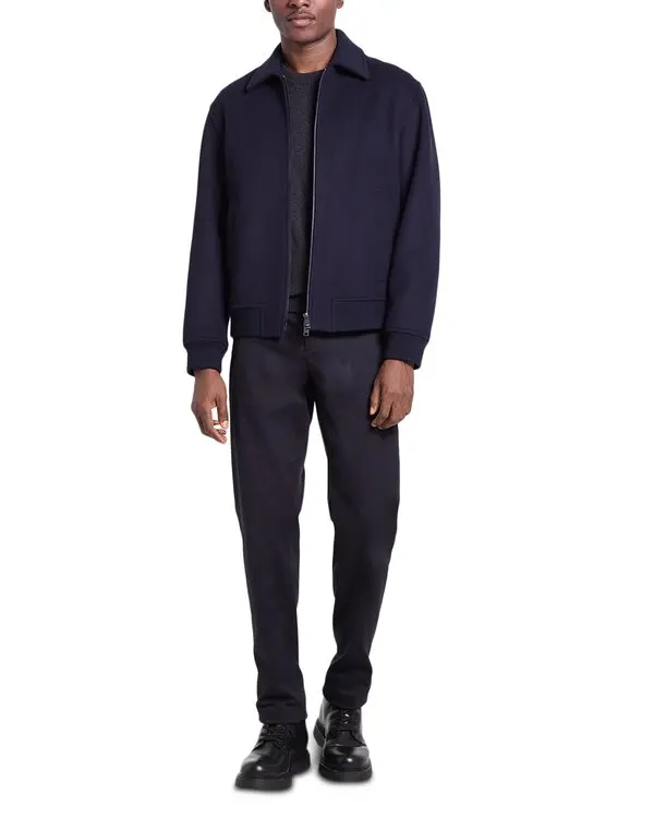 Theory Melton Wool Bomber Jacket - Baltic
