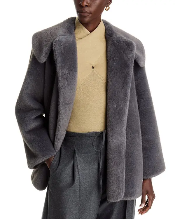 BY MALENE BIRGER Vela Faux Fur Jacket - Brush Grey