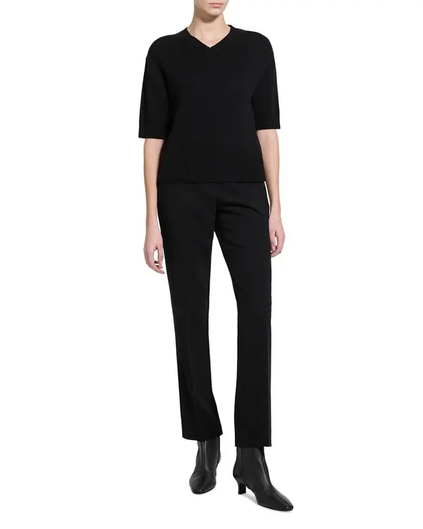 Theory Crop V Cashmere Tee - Black