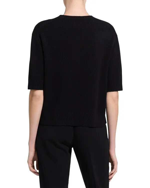 Theory Crop V Cashmere Tee - Black