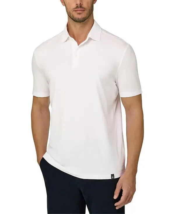 Boggi Milano Stretch Supima Cotton Jersey Polo - White
