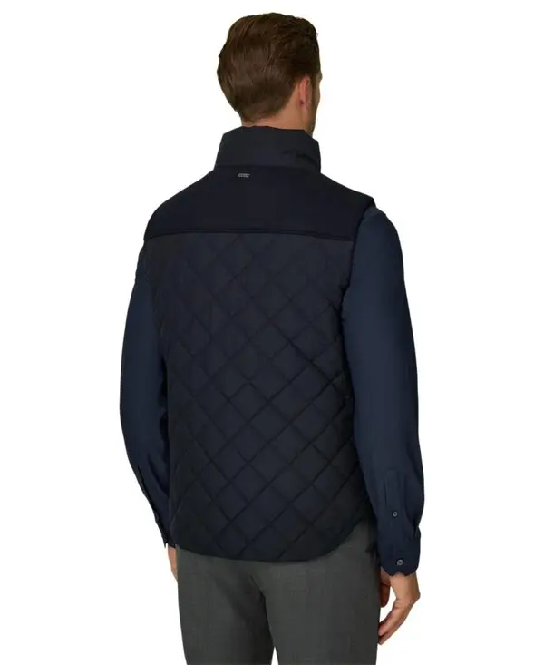 Boggi Milano Technical Fabric Padded Gilet - Navy Blue