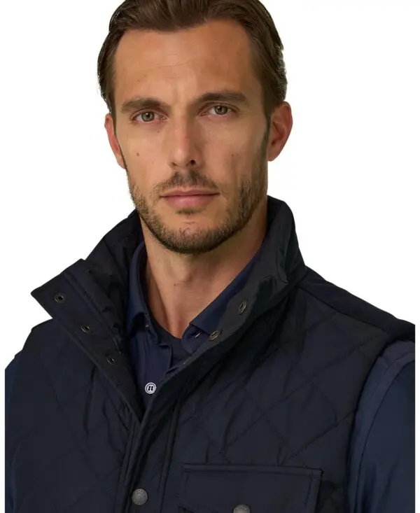 Boggi Milano Technical Fabric Padded Gilet - Navy Blue