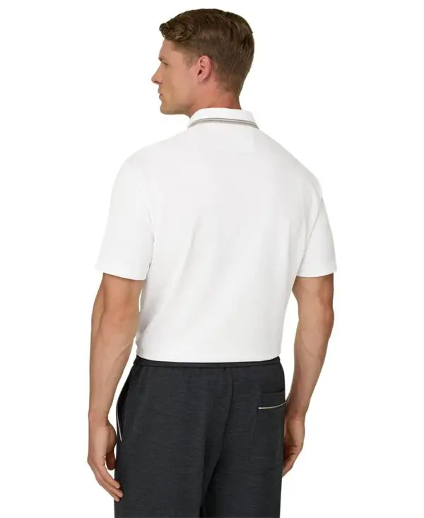 Boggi Milano Stretch Cotton Blend Pique Cool Jade-fresh Polo - White