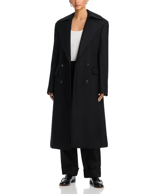 Helmut Lang Sculptural Double Breasted Coat - Black