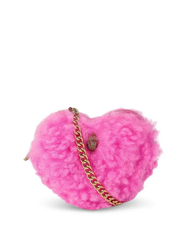 Kurt Geiger Micro Faux Fur Heart Mini Bag - Pink