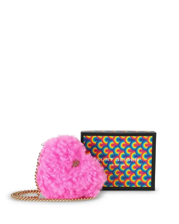 Kurt Geiger Micro Faux Fur Heart Mini Bag