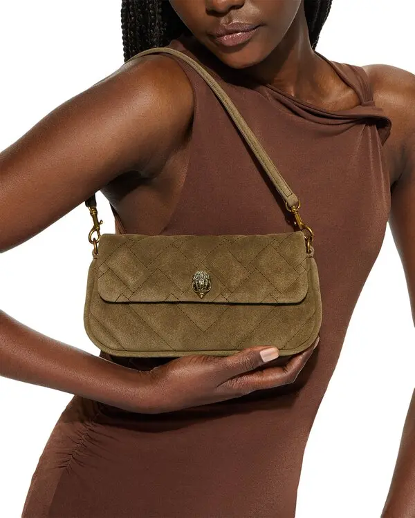 Kurt Geiger Pickle Small Stitched Suede Shoulder Bag