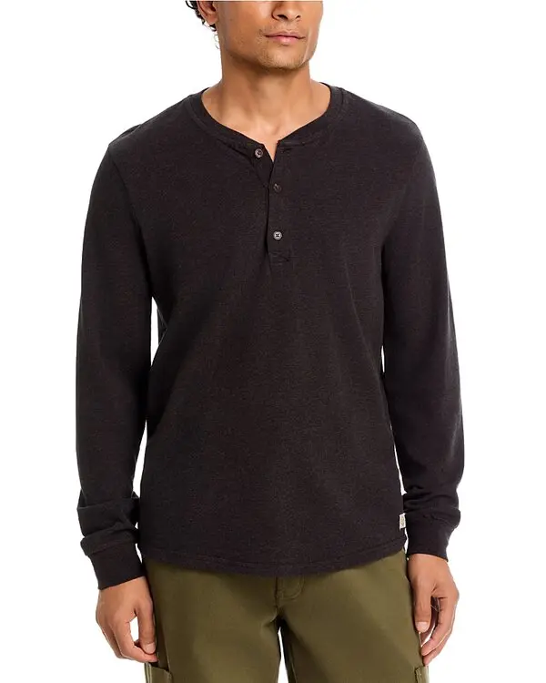 Marine Layer Cotton Luxe Henley Shirt - Java Heather