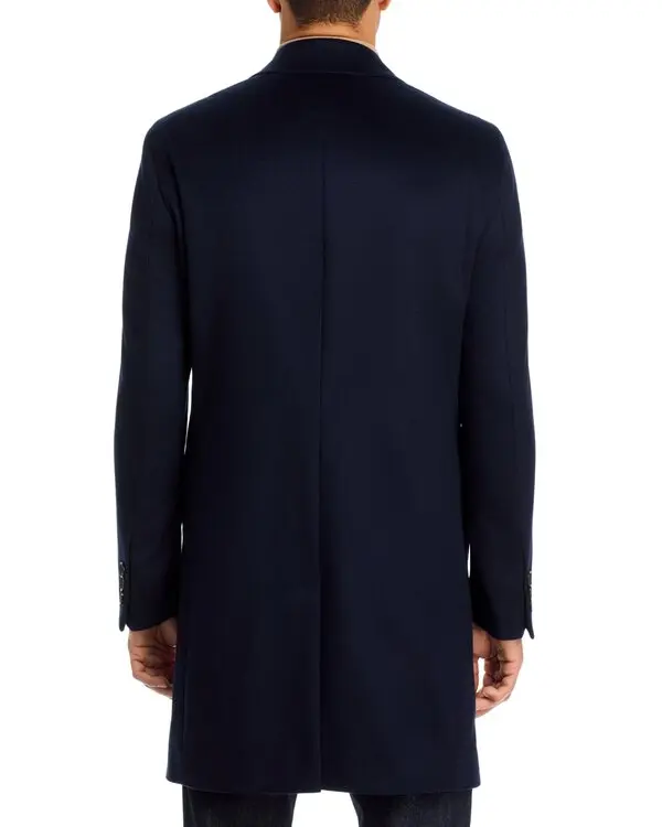 BOSS Hyde Slim Fit Wool Blend Coat - Navy