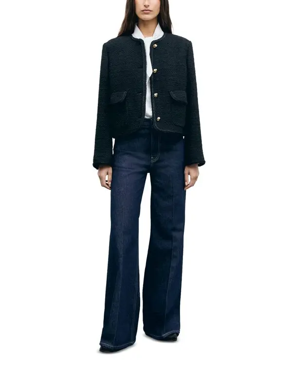 Gerard Darel Judye Tweed Button Front Jacket