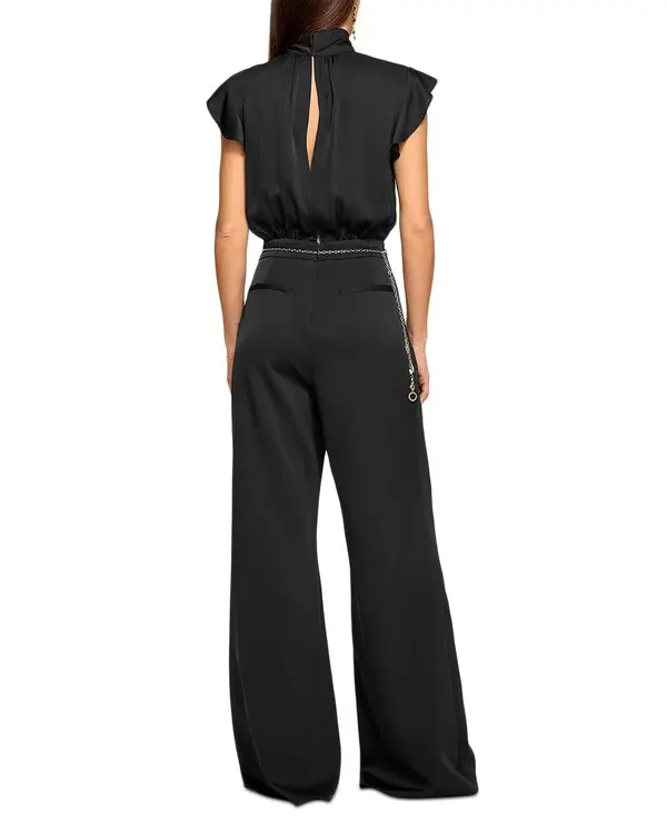 Ramy Brook Irene Tie Neck Wide Leg Jumpsuit