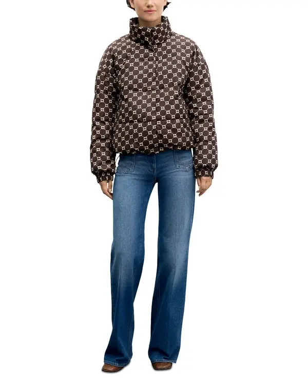 Gerard Darel Amar Checkered Puffer Coat