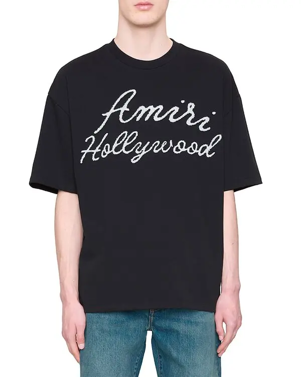 Amiri Oversized Fit Hollywood Script Tee - Black