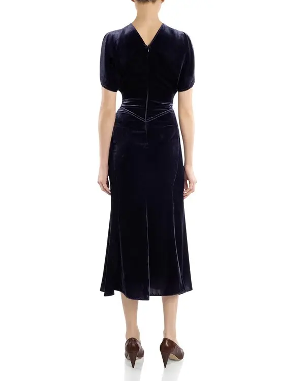 Victoria Beckham Bela Slit Sleeve Midi Dress