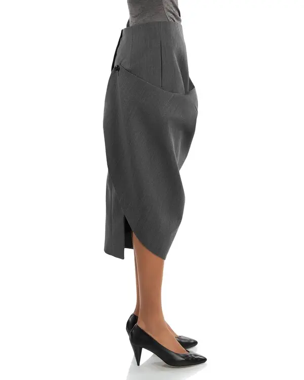 Victoria Beckham Asymmetric Wool Skirt