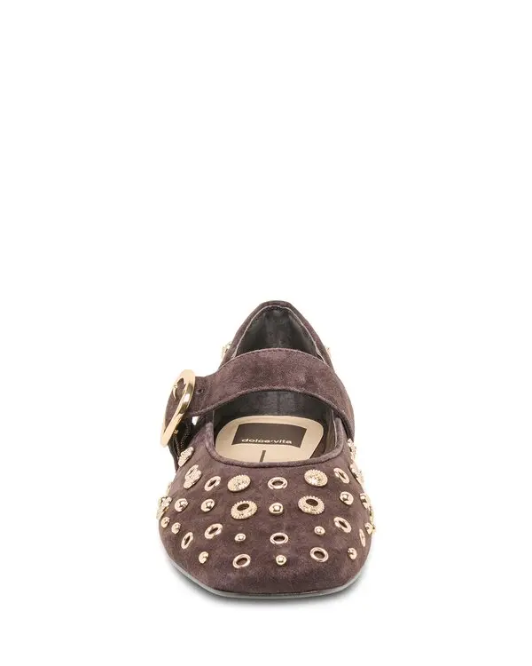 Dolce Vita Dv Mella Suede Studded Mary Jane Flats