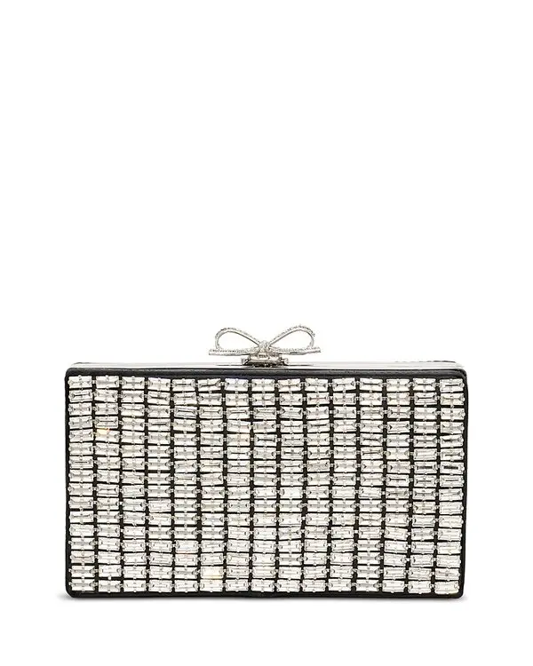 SELF-PORTRAIT Mini Crystal Chainmail Clutch - Silver