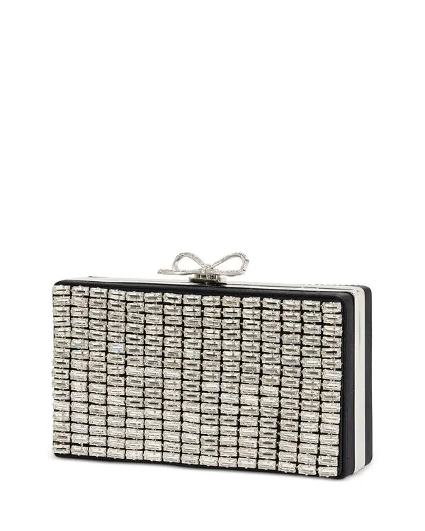 SELF-PORTRAIT Mini Crystal Chainmail Clutch - Silver