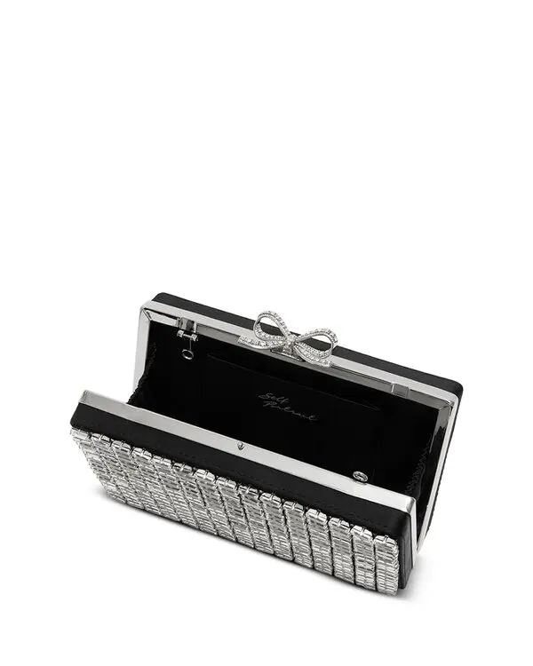 SELF-PORTRAIT Mini Crystal Chainmail Clutch - Silver