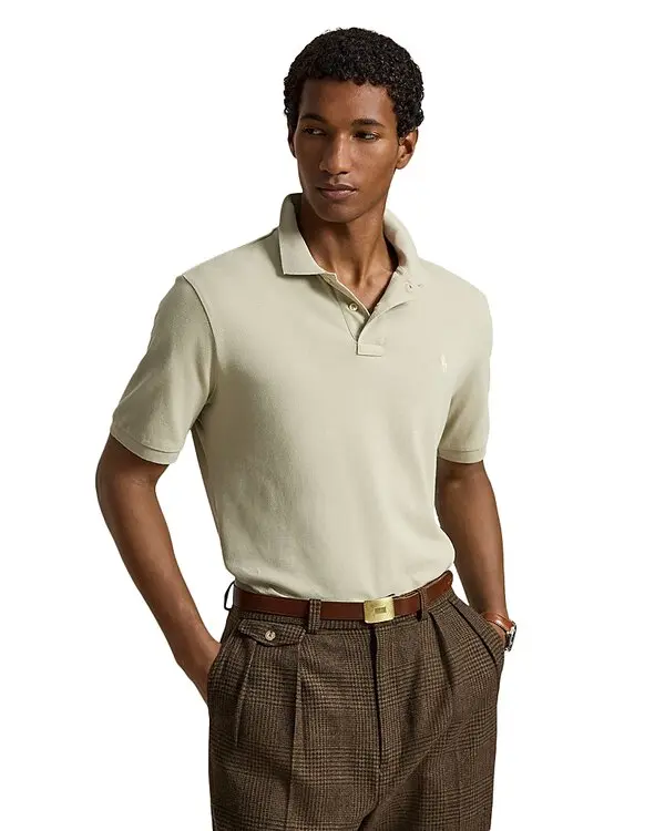 Polo Ralph Lauren Classic Fit Mesh Polo Shirt - Stone