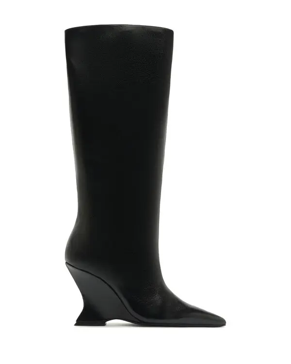 Schutz Siena Leather Sculpted Heel Knee High Boots
