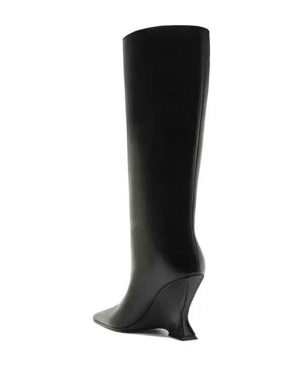 Schutz Siena Leather Sculpted Heel Knee High Boots