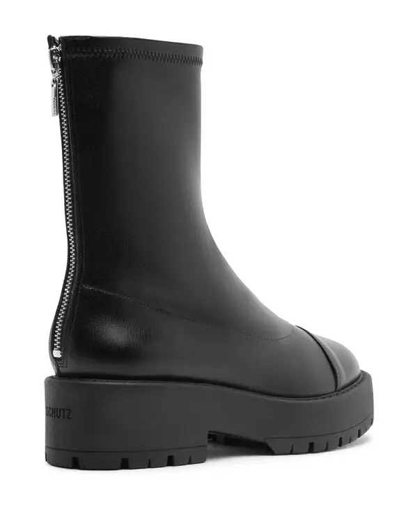 Schutz Rita Faux Leather Platform Ankle Boots