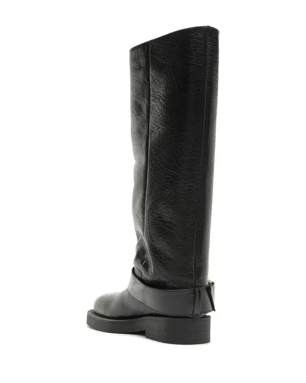 Schutz Patrice Up Leather Moto Knee High Boots