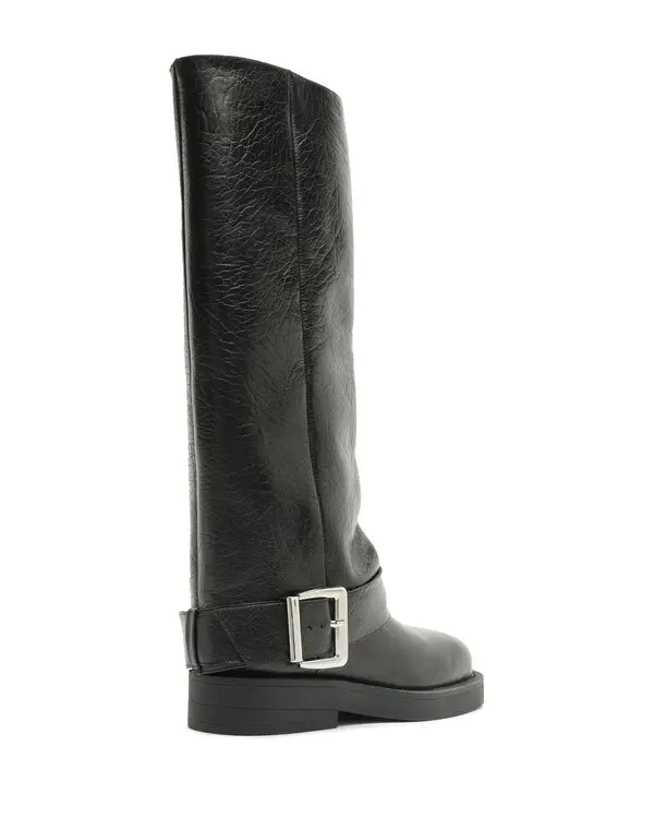 Schutz Patrice Up Leather Moto Knee High Boots