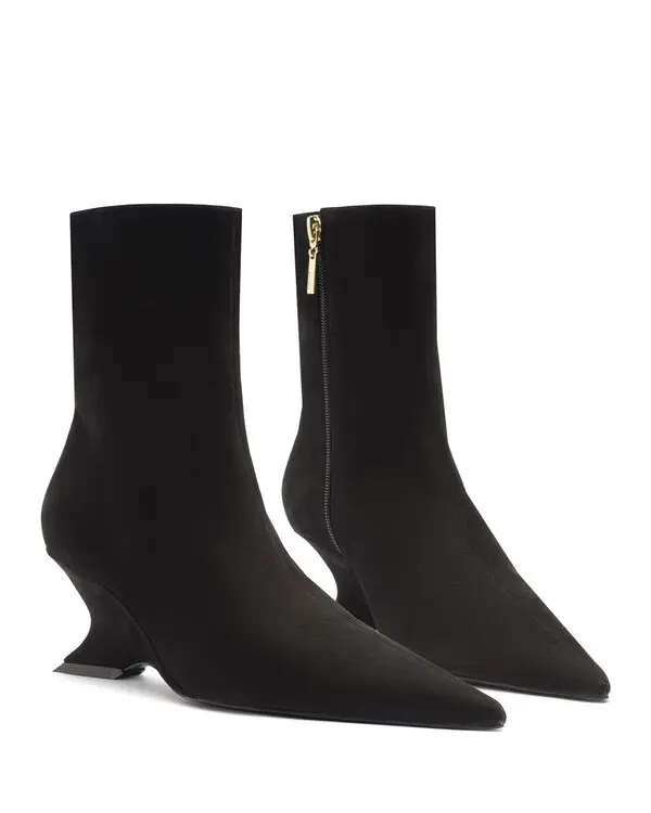 Schutz Siena Leather Wedge Heel Booties