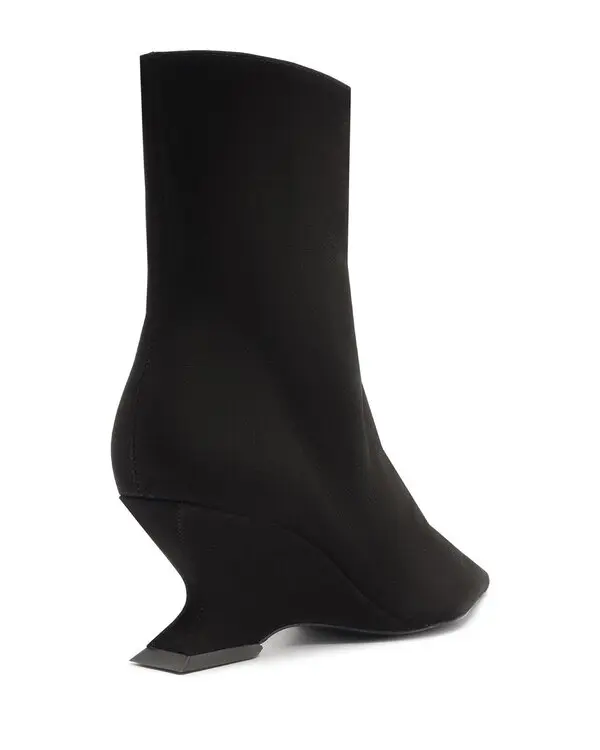 Schutz Siena Leather Wedge Heel Booties