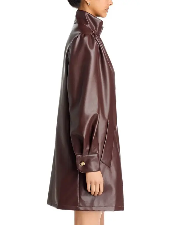 AREA STARS Wren Faux Leather Button Front Dress