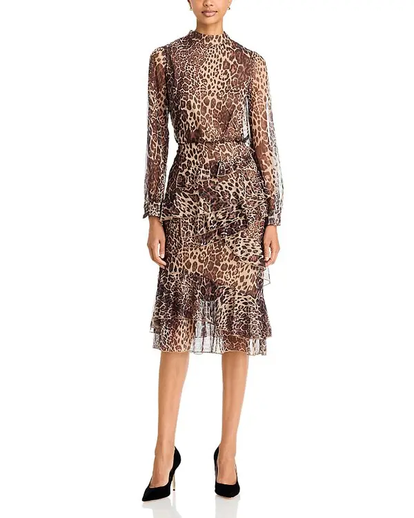 AREA STARS Jayla Print Tiered Ruffle Dress