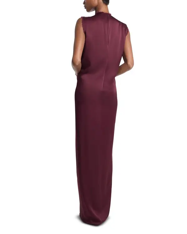 Michael Kors Satcharm Draped Column Gown