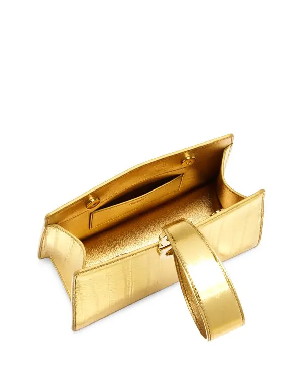 FERRAGAMO Small Metallic Leather Clutch