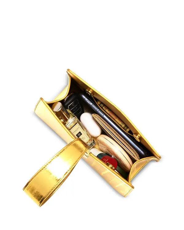 FERRAGAMO Small Metallic Leather Clutch