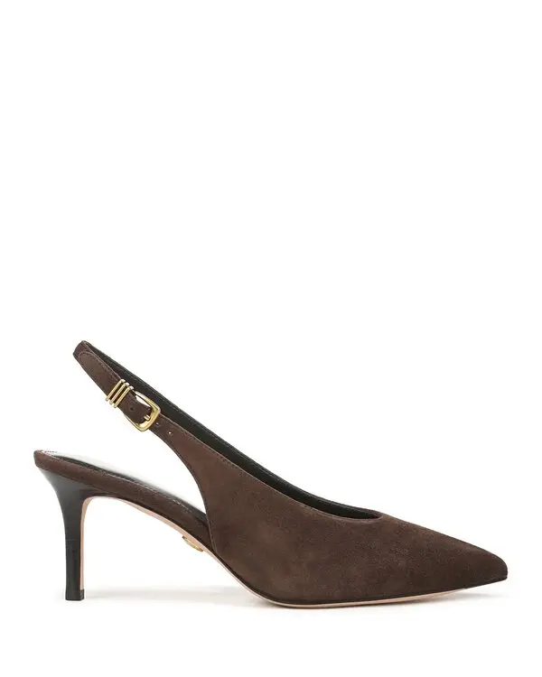 Veronica Beard Luciana Suede Slingback Pumps - Espresso