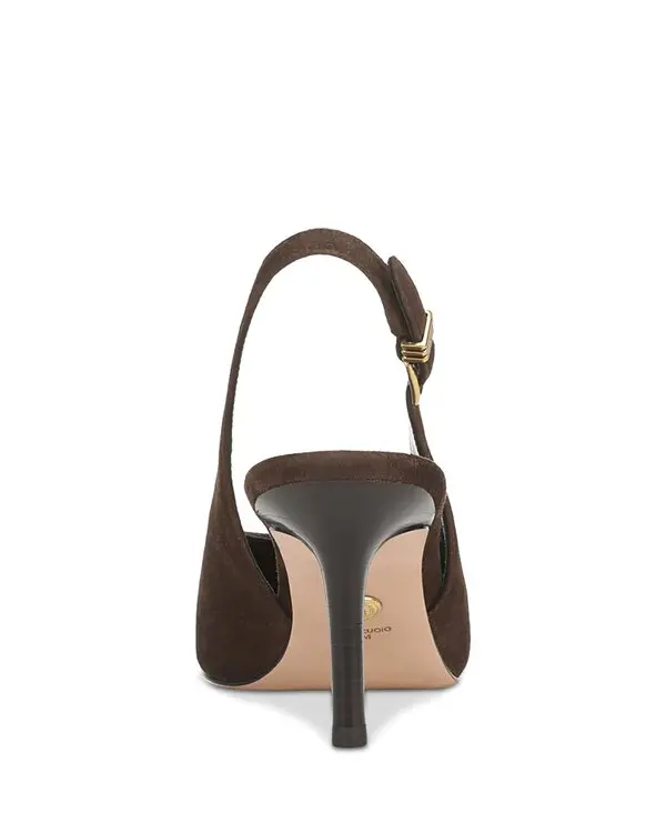 Veronica Beard Luciana Suede Slingback Pumps - Espresso
