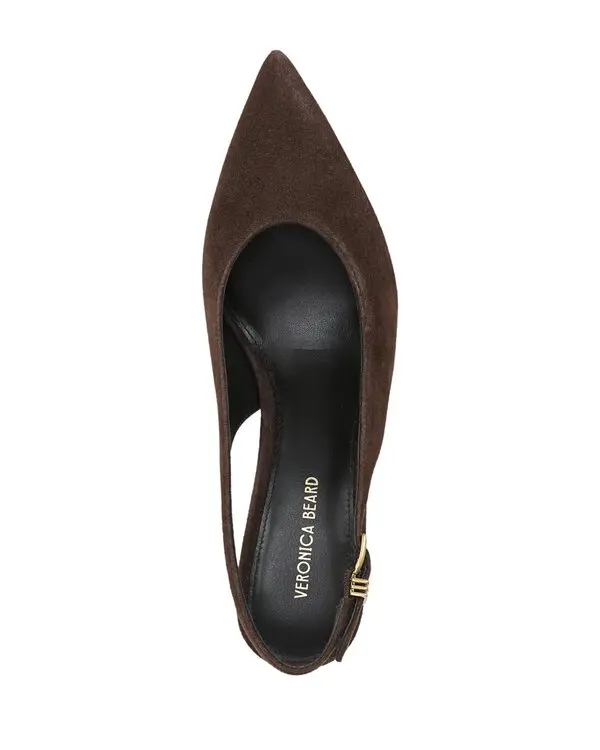 Veronica Beard Luciana Suede Slingback Pumps - Espresso