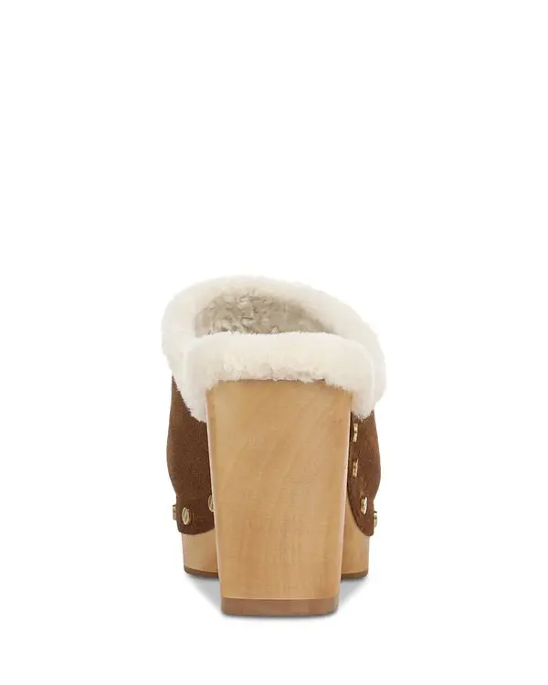Veronica Beard Larken Shearling Lined Platform Clogs