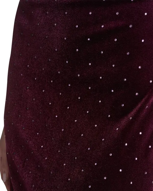 Eliza J Velvet Embellished Drape Neck Gown